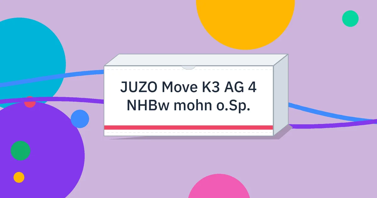 Symbolbild: Packung mit der Aufschrift JUZO Move K3 AG 4 NHBw mohn o.Sp. (PZN 18588407) – Verfügbarkeit und Bezug in Apotheken in Frankfurt am Main