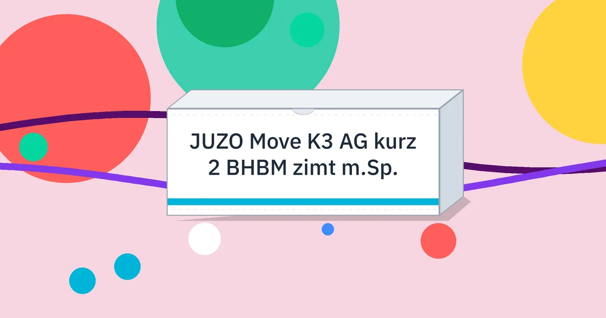Symbolbild: Packung mit der Aufschrift JUZO Move K3 AG kurz 2 BHBM zimt m.Sp. (PZN 18580009) – Verfügbarkeit und Bezug in Apotheken in Frankfurt am Main