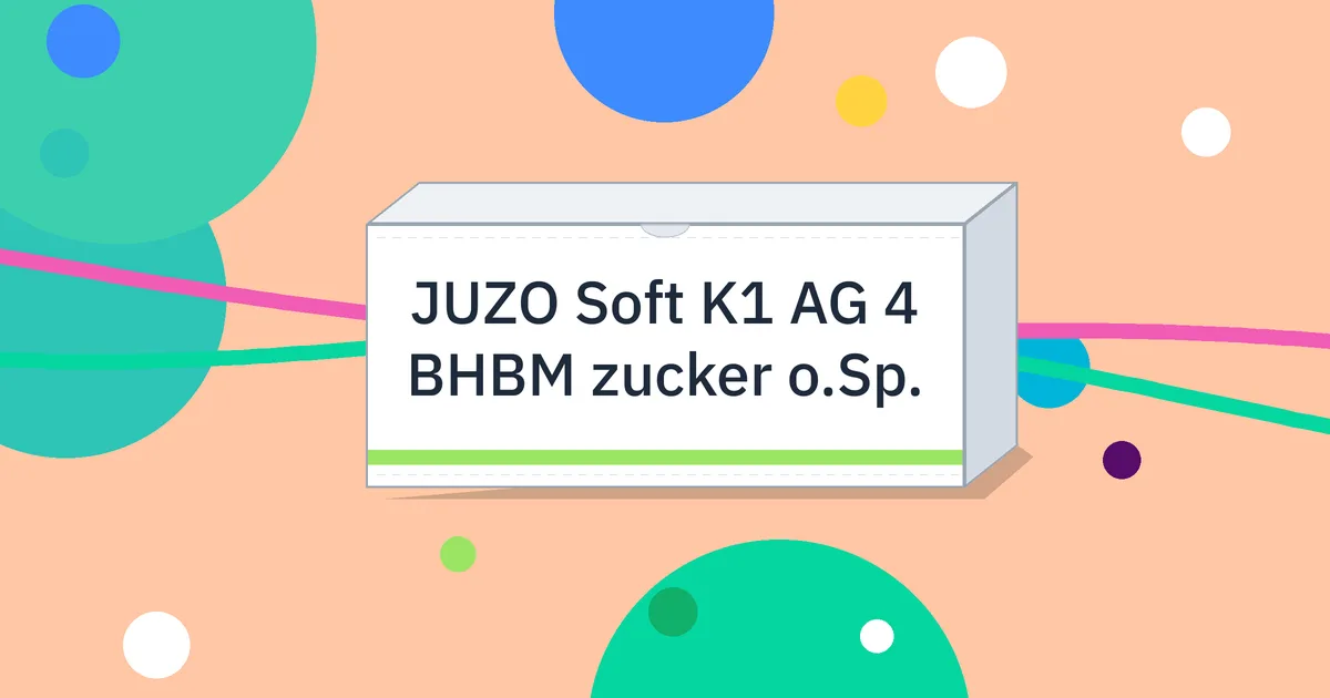 Symbolbild: Packung mit der Aufschrift JUZO Soft K1 AG 4 BHBM zucker o.Sp. (PZN 14856727) – Verfügbarkeit und Bezug in Apotheken in Frankfurt am Main