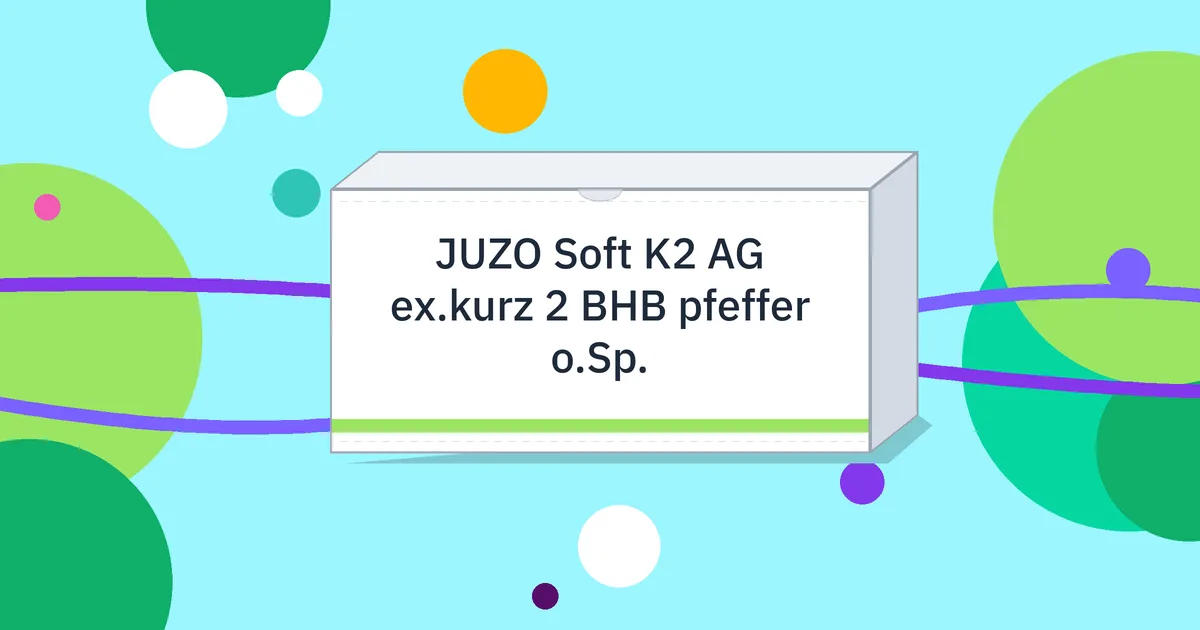 Symbolbild: Packung mit der Aufschrift JUZO Soft K2 AG ex.kurz 2 BHB pfeffer o.Sp. (PZN 14827967) – Verfügbarkeit und Bezug in Apotheken in Frankfurt am Main