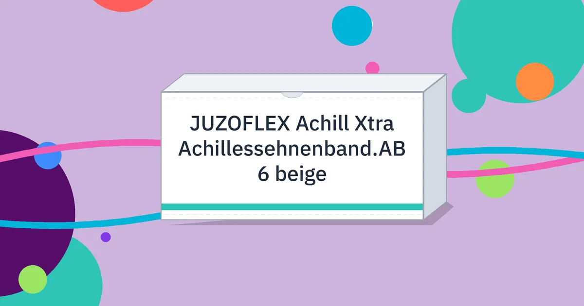 Symbolbild: Packung mit der Aufschrift JUZOFLEX Achill Xtra Achillessehnenband.AB 6 beige (PZN 16634706) – Verfügbarkeit und Bezug in Apotheken in Frankfurt am Main