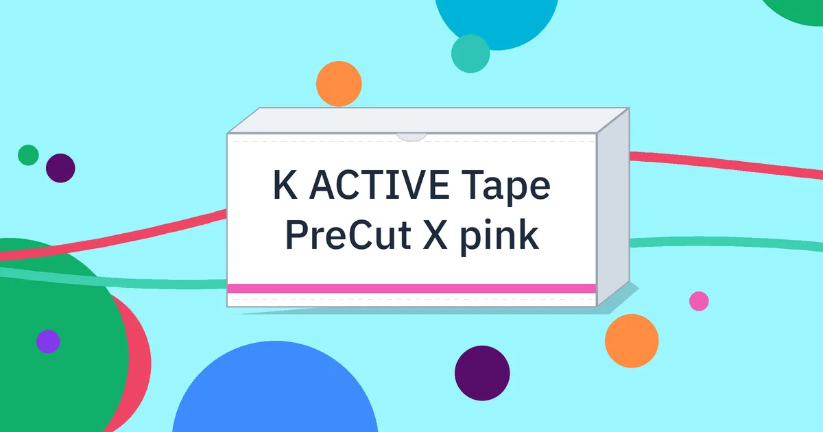 Symbolbild: Packung mit der Aufschrift K ACTIVE Tape PreCut X pink (PZN 11607981) – Verfügbarkeit und Bezug in Apotheken in Frankfurt am Main
