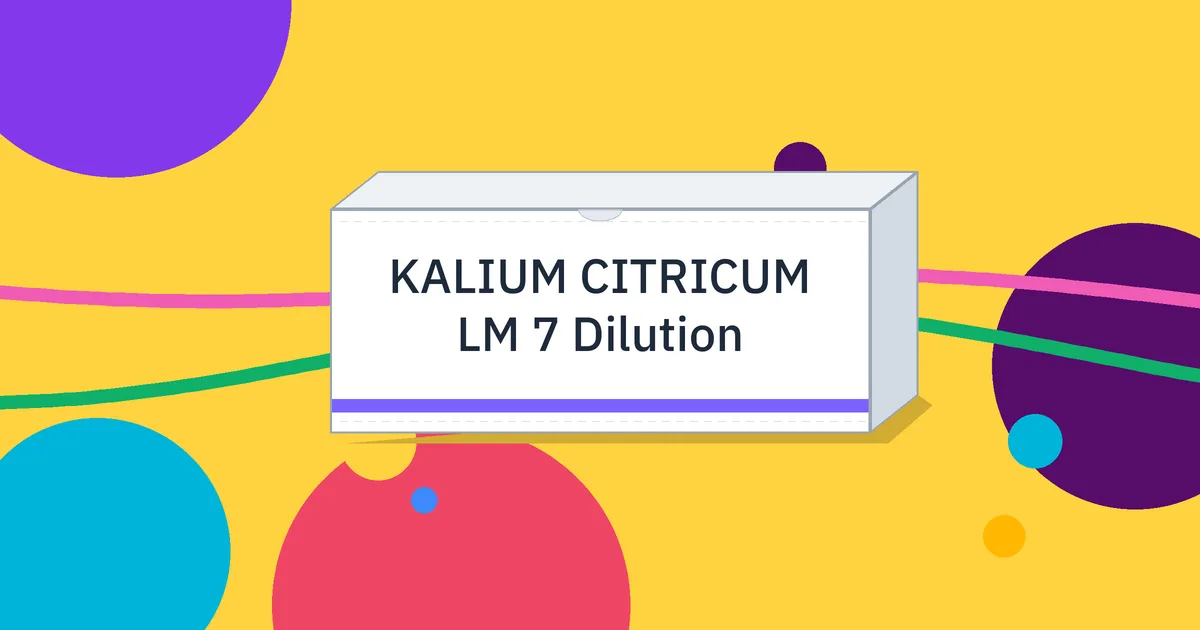 Symbolbild: Packung mit der Aufschrift KALIUM CITRICUM LM 7 Dilution (PZN 12920088) – Verfügbarkeit und Bezug in Apotheken in Frankfurt am Main