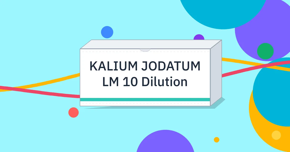 Symbolbild: Packung mit der Aufschrift KALIUM JODATUM LM 10 Dilution (PZN 12922377) – Verfügbarkeit und Bezug in Apotheken in Frankfurt am Main