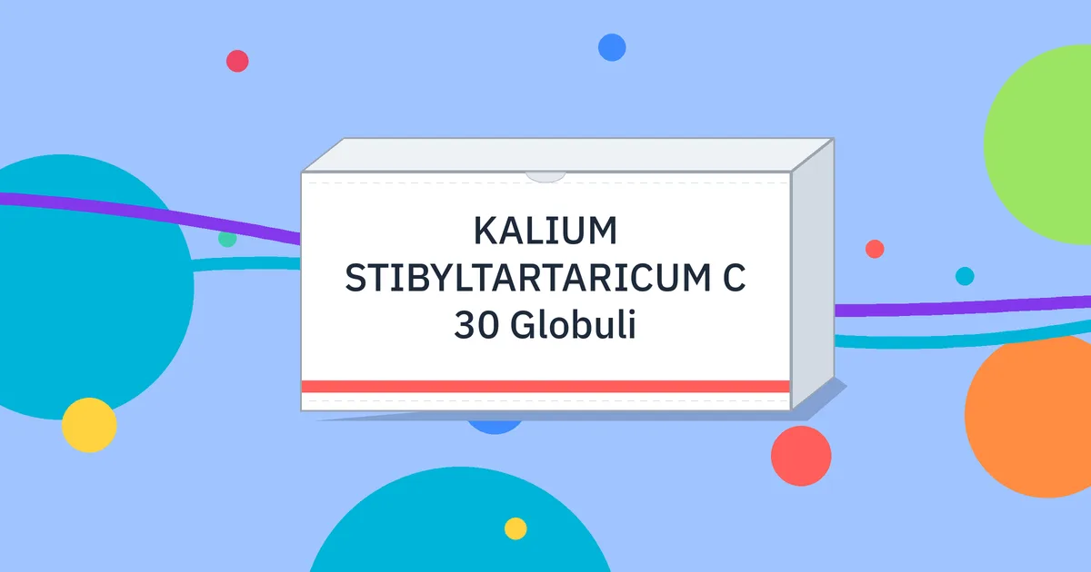 Symbolbild: Packung mit der Aufschrift KALIUM STIBYLTARTARICUM C 30 Globuli (PZN 13361886) – Verfügbarkeit und Bezug in Apotheken in Frankfurt am Main