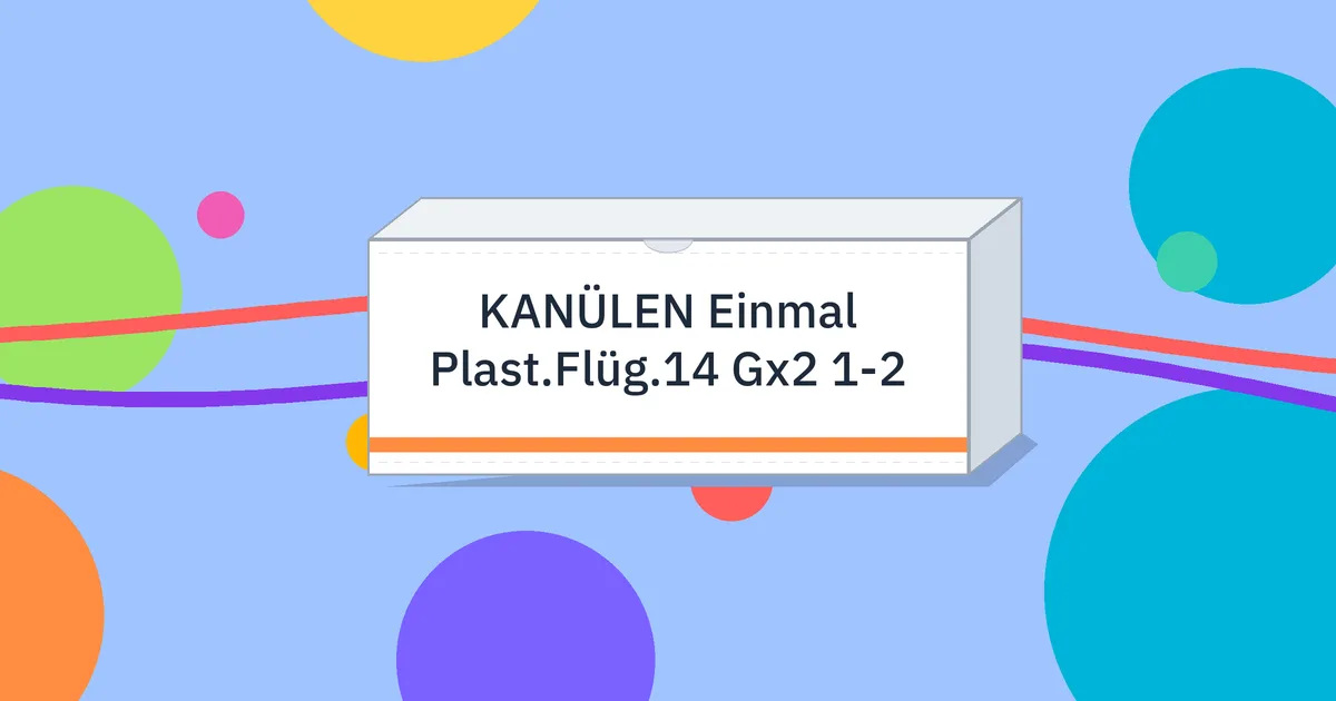 Symbolbild: Packung mit der Aufschrift KANÜLEN Einmal Plast.Flüg.14 Gx2 1-2 (PZN 02440909) – Verfügbarkeit und Bezug in Apotheken in Frankfurt am Main