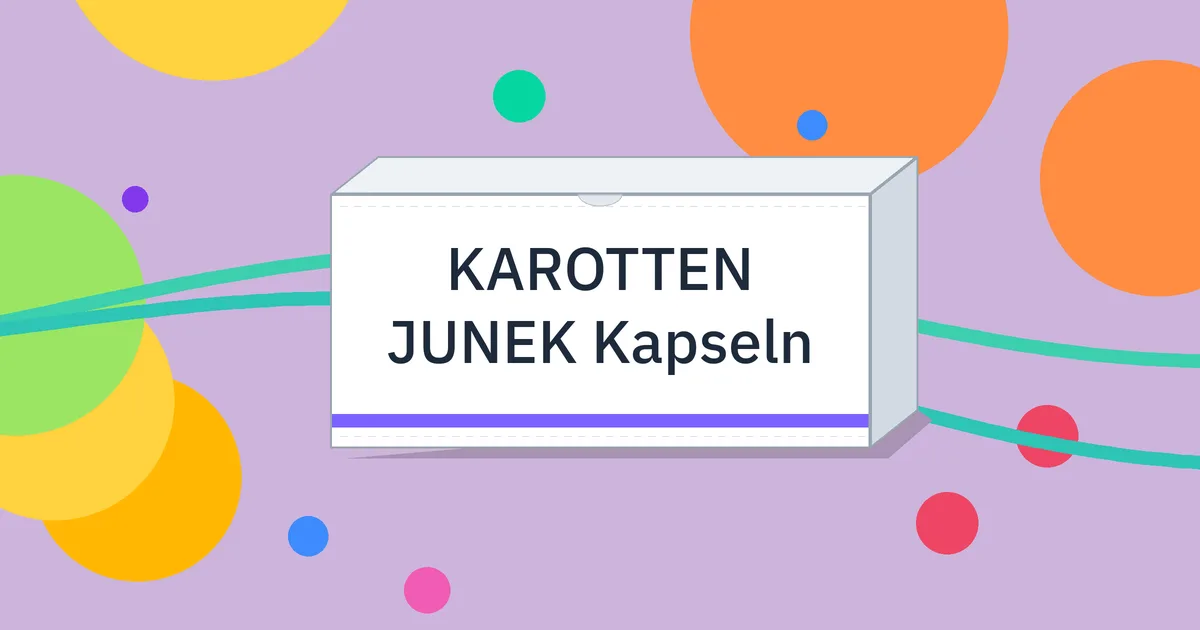 Symbolbild: Packung mit der Aufschrift KAROTTEN JUNEK Kapseln (PZN 10337143) – Verfügbarkeit und Bezug in Apotheken in Frankfurt am Main