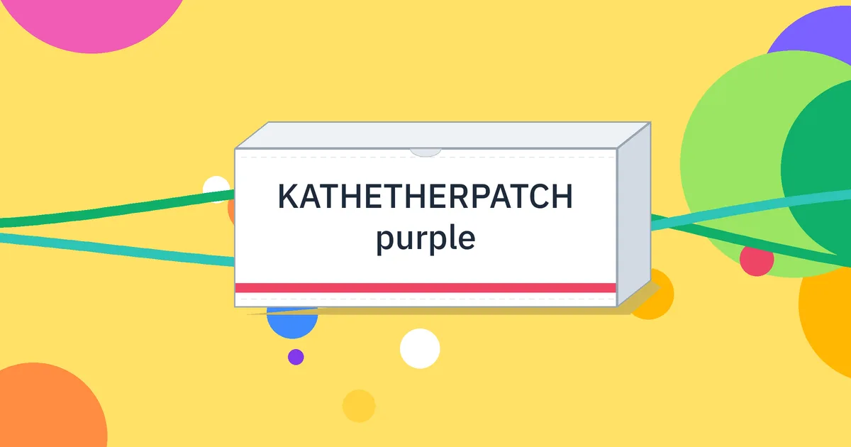 Symbolbild: Packung mit der Aufschrift KATHETHERPATCH purple (PZN 19867061) – Verfügbarkeit und Bezug in Apotheken in Frankfurt am Main
