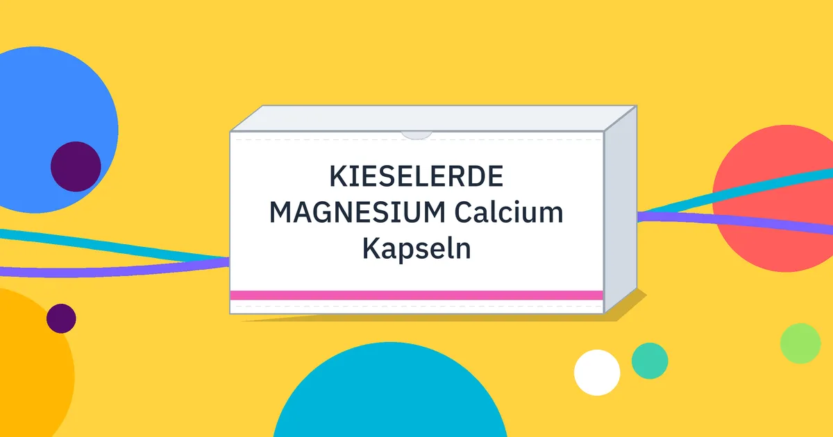 Symbolbild: Packung mit der Aufschrift KIESELERDE MAGNESIUM Calcium Kapseln (PZN 18722308) – Verfügbarkeit und Bezug in Apotheken in Frankfurt am Main