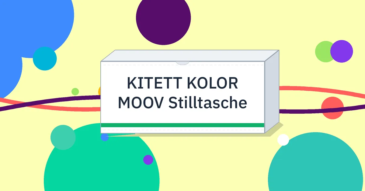 Symbolbild: Packung mit der Aufschrift KITETT KOLOR MOOV Stilltasche (PZN 12556085) – Verfügbarkeit und Bezug in Apotheken in Frankfurt am Main