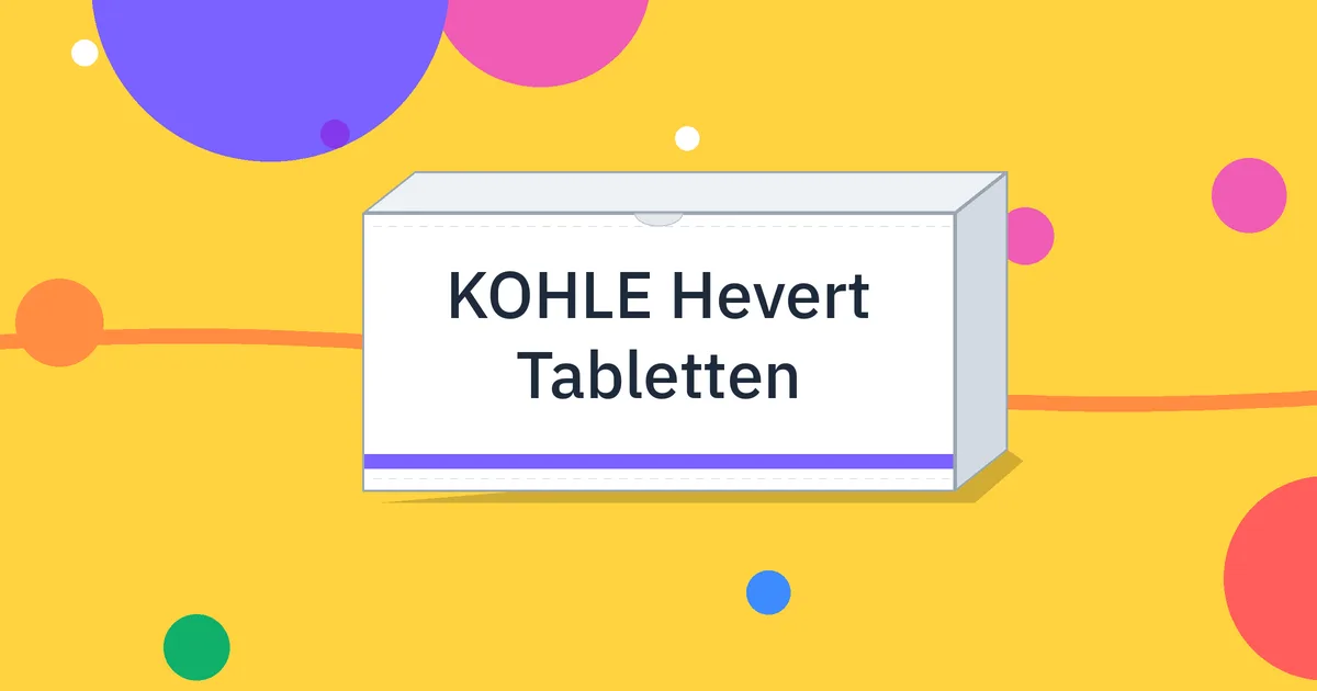 Symbolbild: Packung mit der Aufschrift KOHLE Hevert Tabletten (PZN 06968642) – Verfügbarkeit und Bezug in Apotheken in Frankfurt am Main