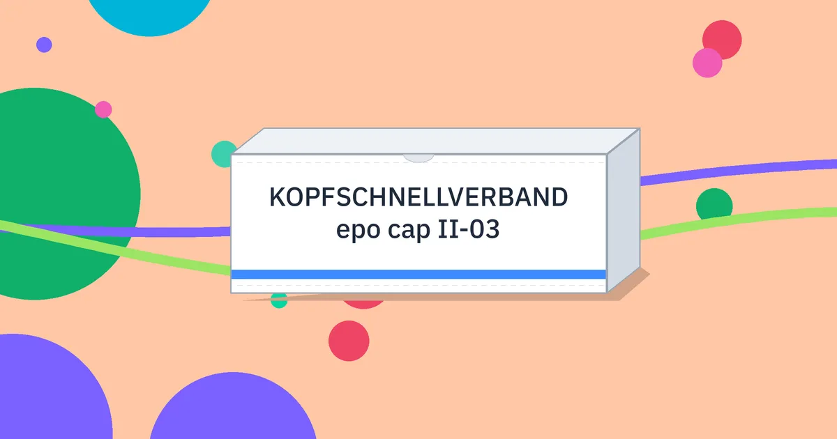 Symbolbild: Packung mit der Aufschrift KOPFSCHNELLVERBAND epo cap II-03 (PZN 03462155) – Verfügbarkeit und Bezug in Apotheken in Frankfurt am Main