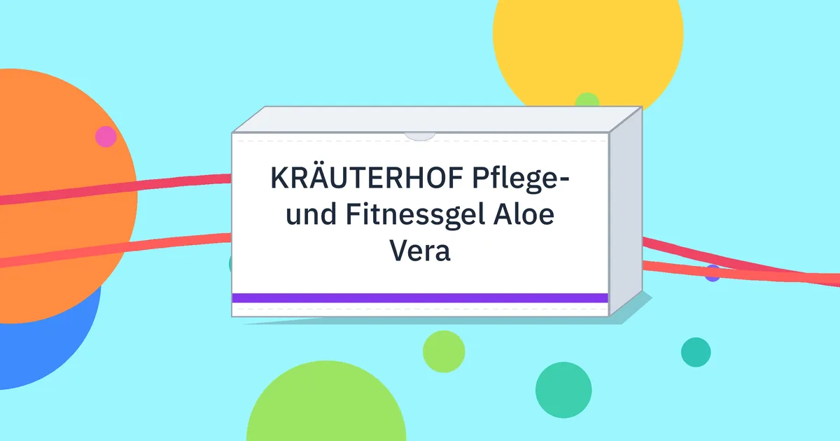 Symbolbild: Packung mit der Aufschrift KRÄUTERHOF Pflege- und Fitnessgel Aloe Vera (PZN 05949772) – Verfügbarkeit und Bezug in Apotheken in Frankfurt am Main