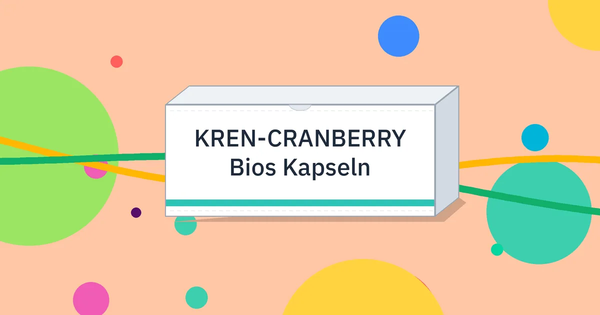 Symbolbild: Packung mit der Aufschrift KREN-CRANBERRY Bios Kapseln (PZN 10265188) – Verfügbarkeit und Bezug in Apotheken in Frankfurt am Main