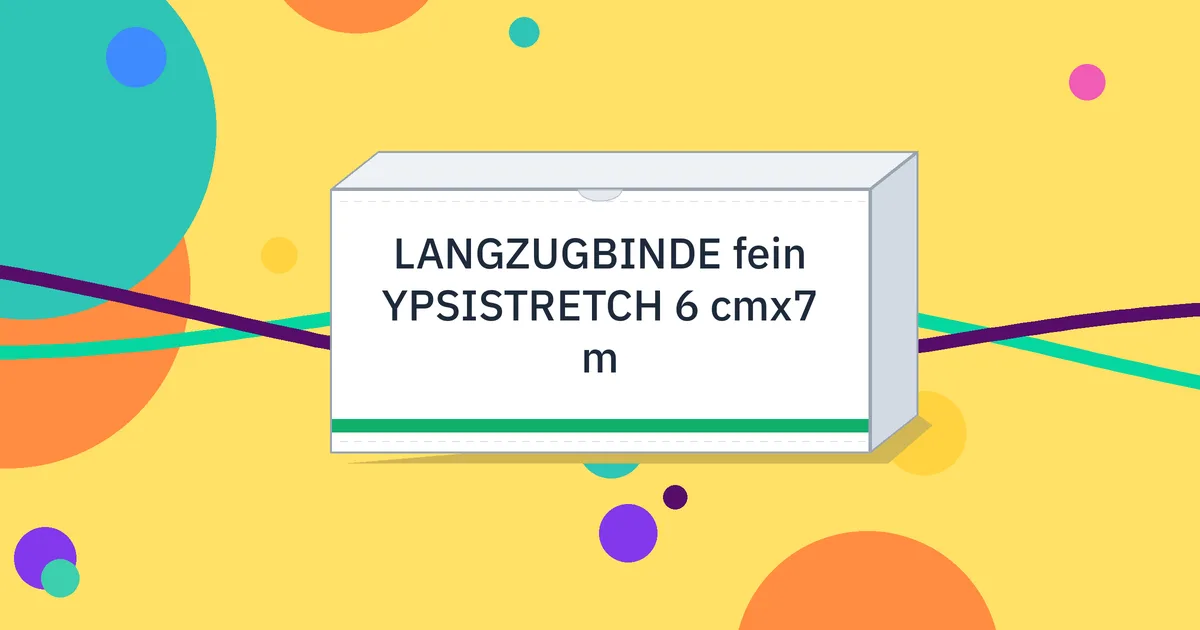 Symbolbild: Packung mit der Aufschrift LANGZUGBINDE fein YPSISTRETCH 6 cmx7 m (PZN 03989276) – Verfügbarkeit und Bezug in Apotheken in Frankfurt am Main