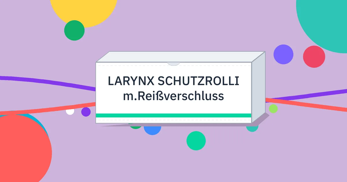 Symbolbild: Packung mit der Aufschrift LARYNX SCHUTZROLLI m.Reißverschluss (PZN 03802697) – Verfügbarkeit und Bezug in Apotheken in Frankfurt am Main