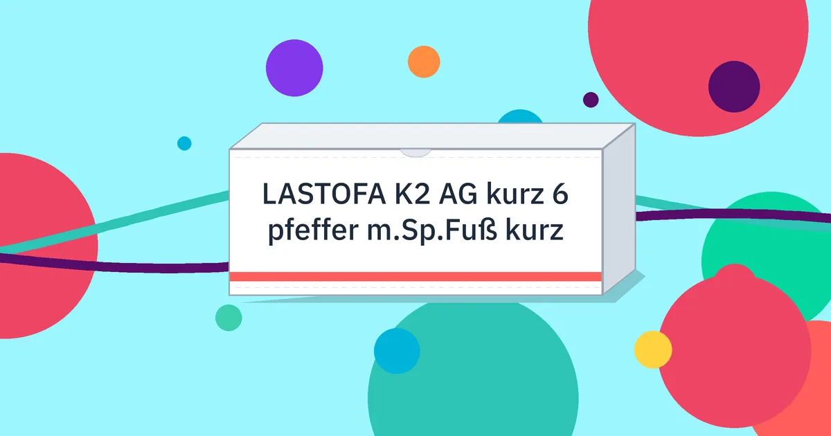 Symbolbild: Packung mit der Aufschrift LASTOFA K2 AG kurz 6 pfeffer m.Sp.Fuß kurz (PZN 13808028) – Verfügbarkeit und Bezug in Apotheken in Frankfurt am Main