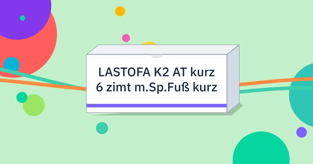 Symbolbild: Packung mit der Aufschrift LASTOFA K2 AT kurz 6 zimt m.Sp.Fuß kurz (PZN 13810077) – Verfügbarkeit und Bezug in Apotheken in Frankfurt am Main