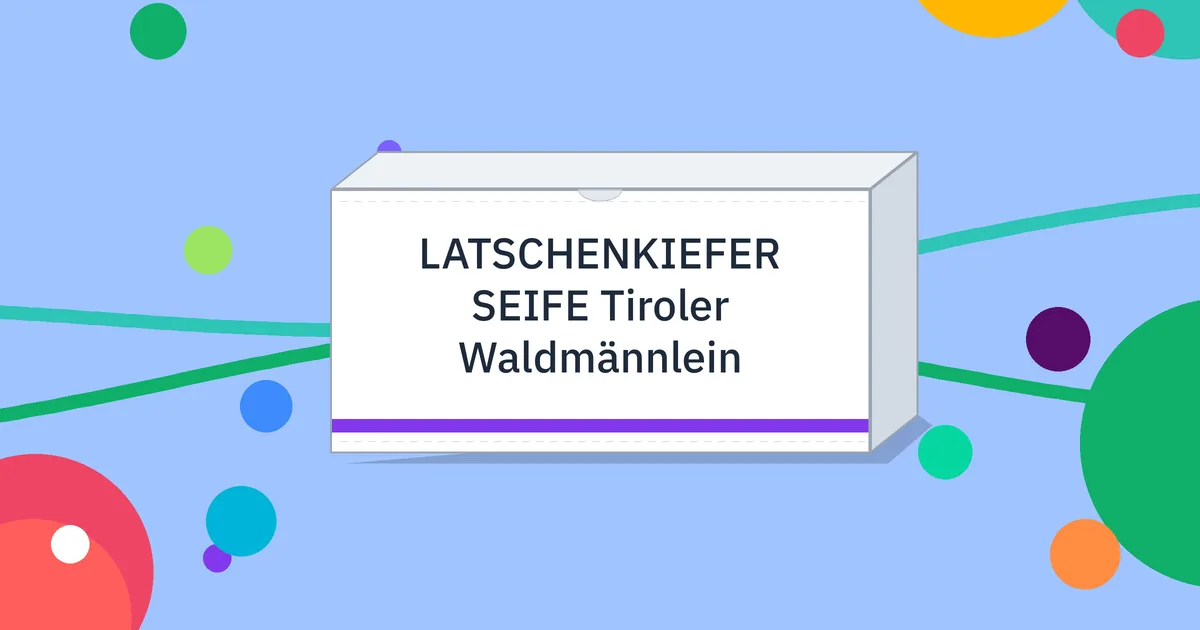 Symbolbild: Packung mit der Aufschrift LATSCHENKIEFER SEIFE Tiroler Waldmännlein (PZN 03070449) – Verfügbarkeit und Bezug in Apotheken in Frankfurt am Main