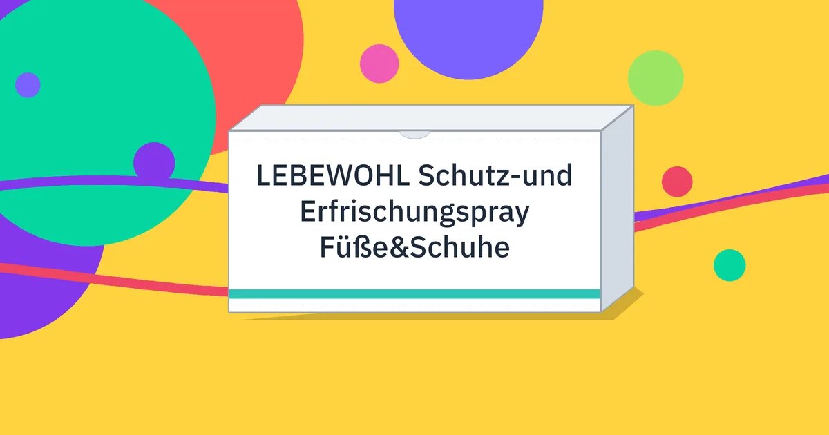 Symbolbild: Packung mit der Aufschrift LEBEWOHL Schutz-und Erfrischungspray Füße&Schuhe (PZN 19845993) – Verfügbarkeit und Bezug in Apotheken in Frankfurt am Main