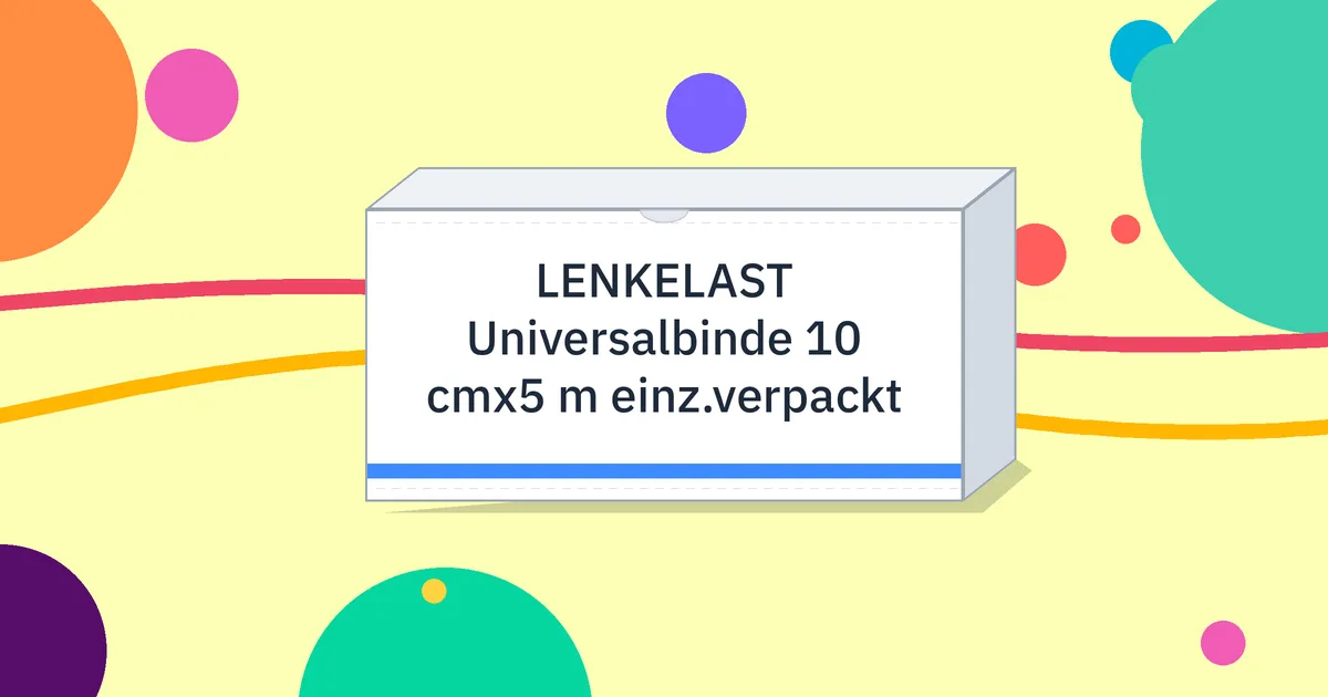 Symbolbild: Packung mit der Aufschrift LENKELAST Universalbinde 10 cmx5 m einz.verpackt (PZN 10931573) – Verfügbarkeit und Bezug in Apotheken in Frankfurt am Main