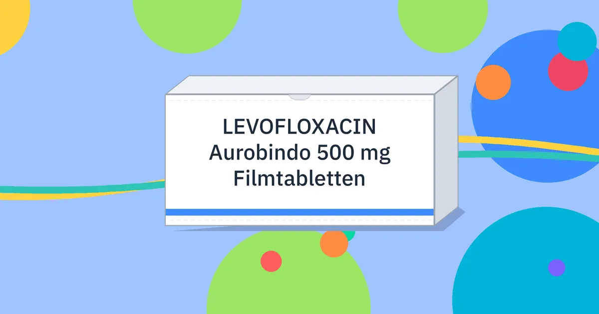 Symbolbild: Packung mit der Aufschrift LEVOFLOXACIN Aurobindo 500 mg Filmtabletten (PZN 09673752) – Verfügbarkeit und Bezug in Apotheken in Frankfurt am Main