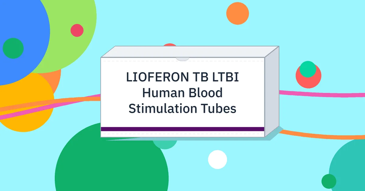 Symbolbild: Packung mit der Aufschrift LIOFERON TB LTBI Human Blood Stimulation Tubes (PZN 17612983) – Verfügbarkeit und Bezug in Apotheken in Frankfurt am Main