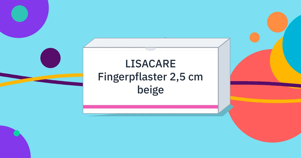 Symbolbild: Packung mit der Aufschrift LISACARE Fingerpflaster 2,5 cm beige (PZN 17926606) – Verfügbarkeit und Bezug in Apotheken in Frankfurt am Main