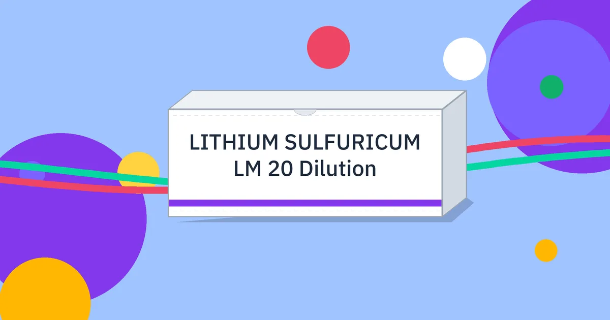 Symbolbild: Packung mit der Aufschrift LITHIUM SULFURICUM LM 20 Dilution (PZN 12933027) – Verfügbarkeit und Bezug in Apotheken in Frankfurt am Main