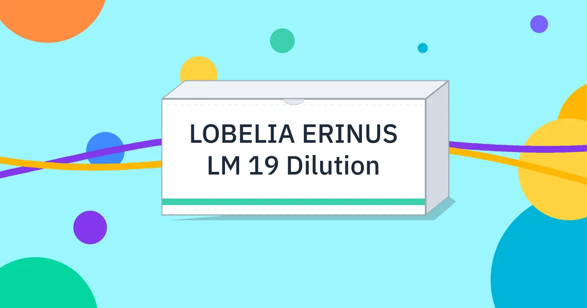 Symbolbild: Packung mit der Aufschrift LOBELIA ERINUS LM 19 Dilution (PZN 13533442) – Verfügbarkeit und Bezug in Apotheken in Frankfurt am Main