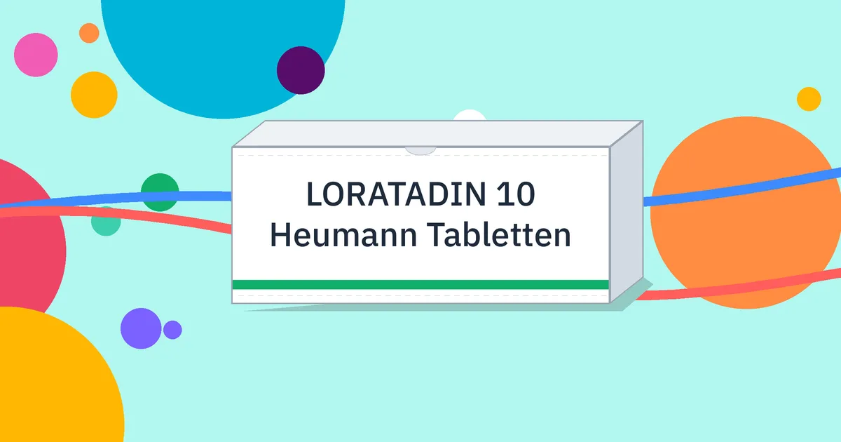 Symbolbild: Packung mit der Aufschrift LORATADIN 10 Heumann Tabletten (PZN 01476621) – Verfügbarkeit und Bezug in Apotheken in Frankfurt am Main