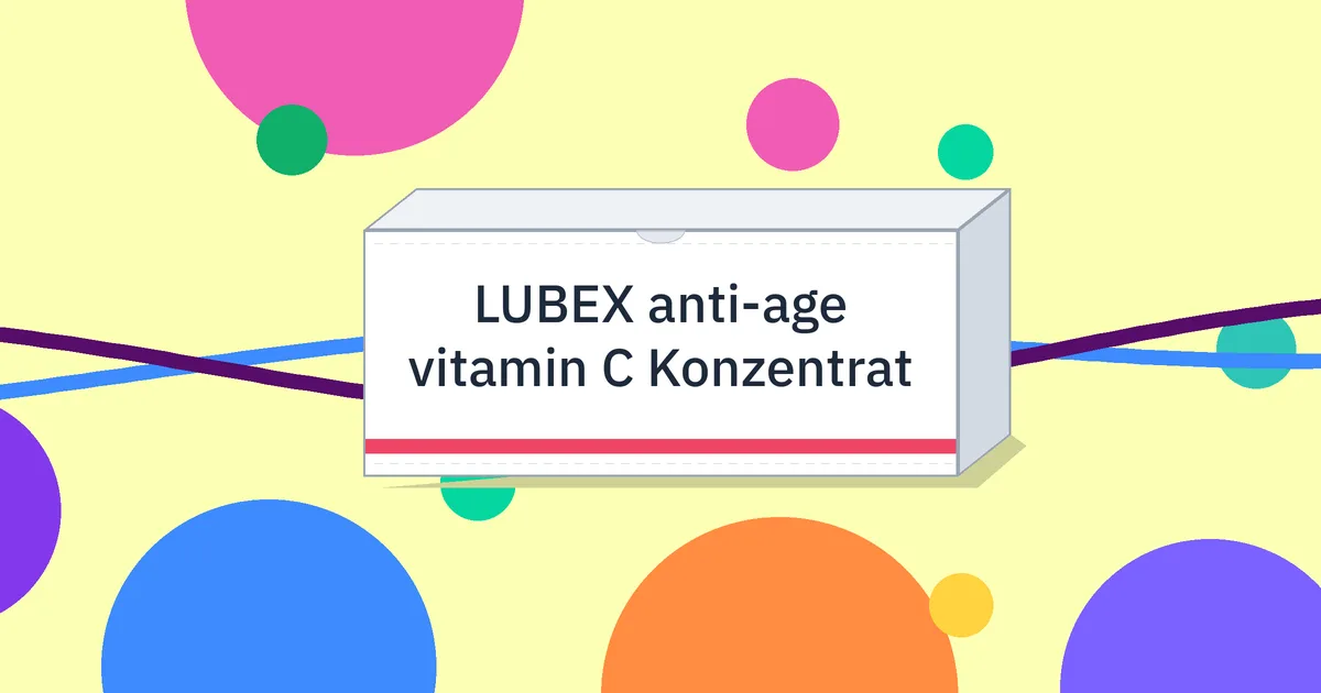 Symbolbild: Packung mit der Aufschrift LUBEX anti-age vitamin C Konzentrat (PZN 16156879) – Verfügbarkeit und Bezug in Apotheken in Frankfurt am Main