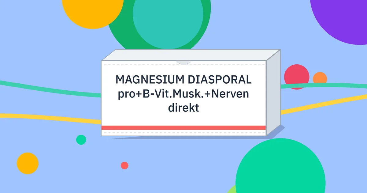 Symbolbild: Packung mit der Aufschrift MAGNESIUM DIASPORAL pro+B-Vit.Musk.+Nerven direkt (PZN 18160135) – Verfügbarkeit und Bezug in Apotheken in Frankfurt am Main