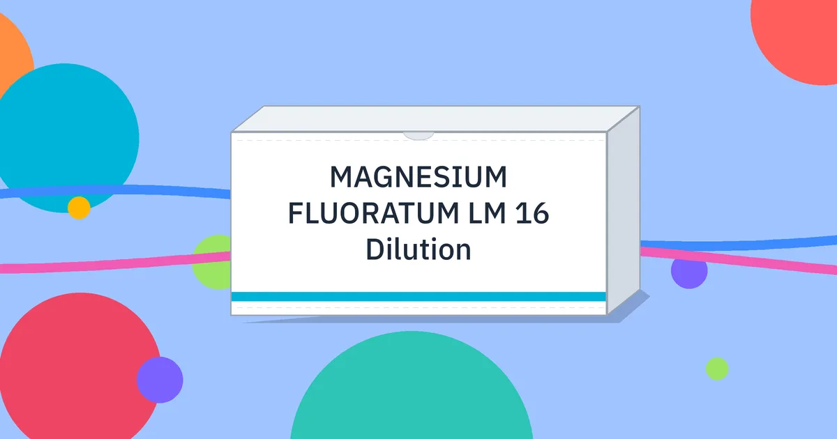 Symbolbild: Packung mit der Aufschrift MAGNESIUM FLUORATUM LM 16 Dilution (PZN 12937522) – Verfügbarkeit und Bezug in Apotheken in Frankfurt am Main