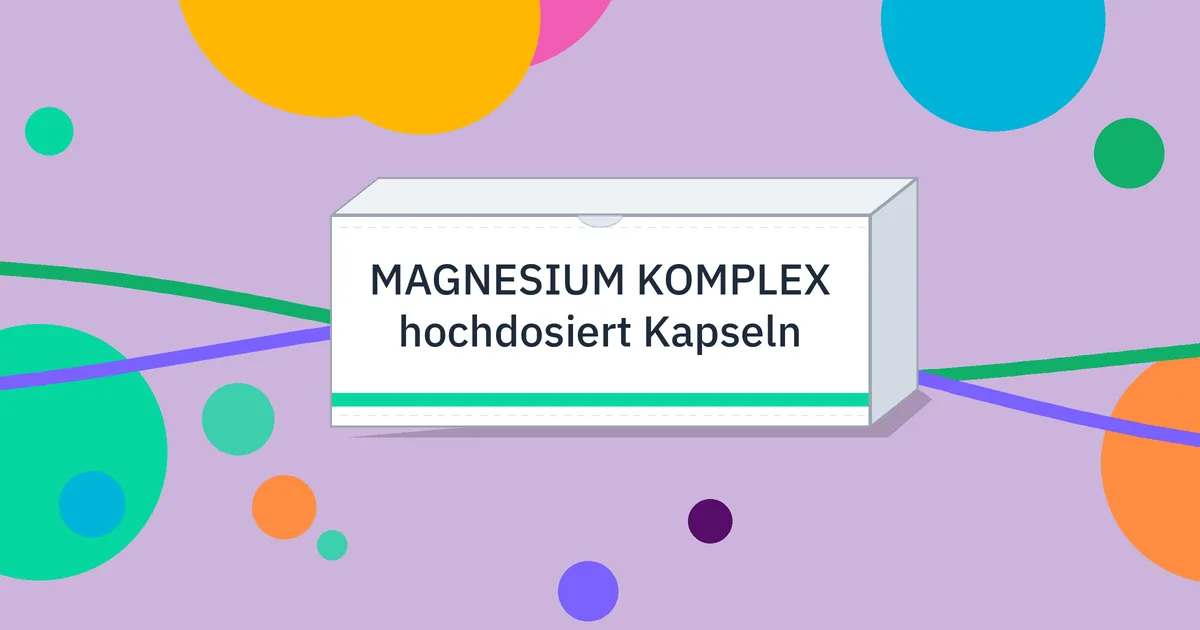 Symbolbild: Packung mit der Aufschrift MAGNESIUM KOMPLEX hochdosiert Kapseln (PZN 18362287) – Verfügbarkeit und Bezug in Apotheken in Frankfurt am Main