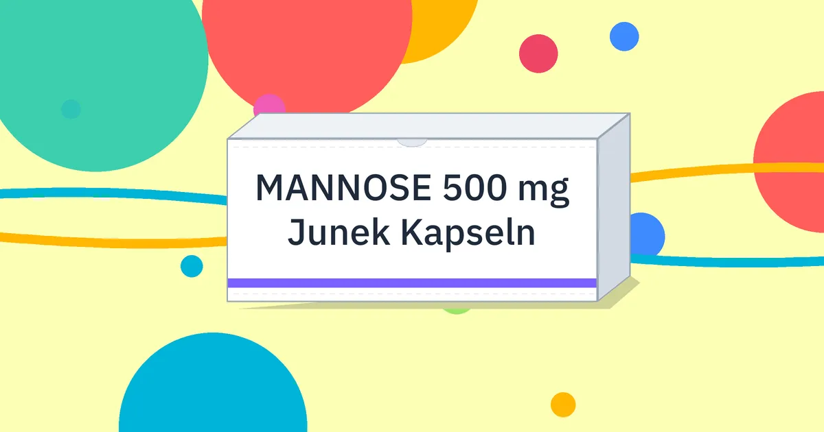 Symbolbild: Packung mit der Aufschrift MANNOSE 500 mg Junek Kapseln (PZN 13894453) – Verfügbarkeit und Bezug in Apotheken in Frankfurt am Main