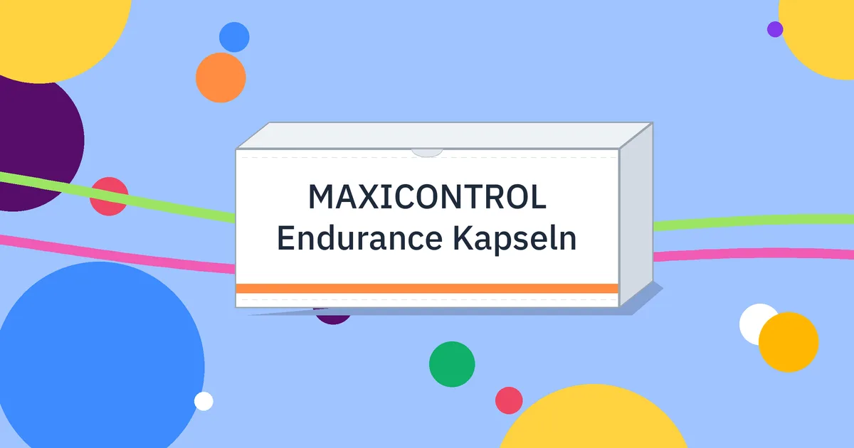 Symbolbild: Packung mit der Aufschrift MAXICONTROL Endurance Kapseln (PZN 18709578) – Verfügbarkeit und Bezug in Apotheken in Frankfurt am Main
