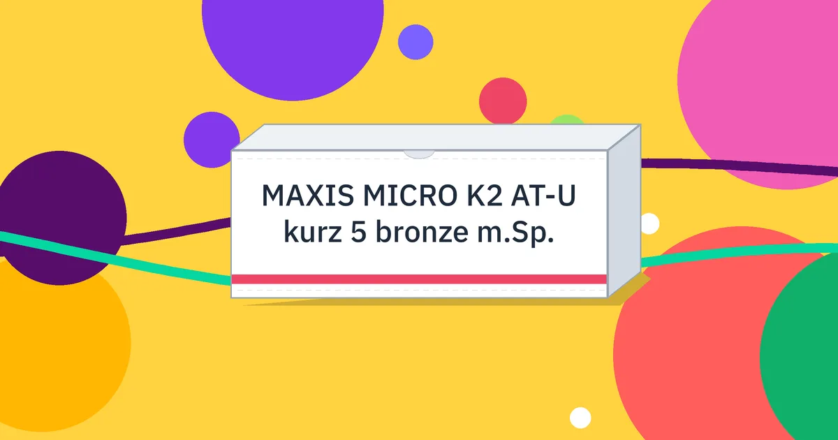 Symbolbild: Packung mit der Aufschrift MAXIS MICRO K2 AT-U kurz 5 bronze m.Sp. (PZN 17673364) – Verfügbarkeit und Bezug in Apotheken in Frankfurt am Main