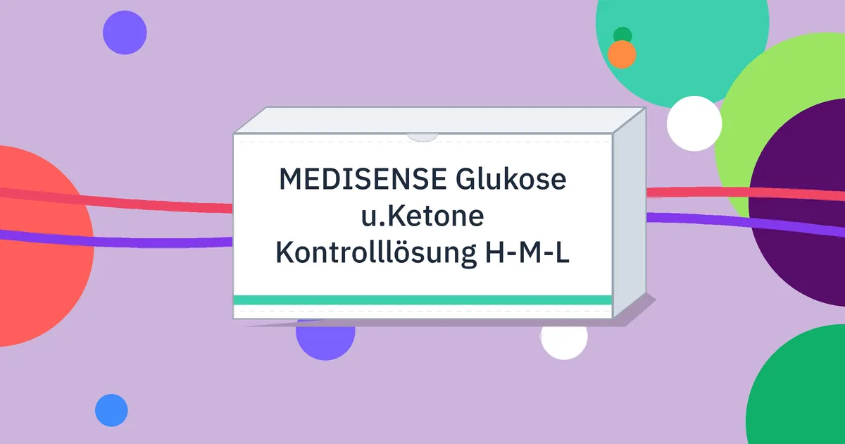 Symbolbild: Packung mit der Aufschrift MEDISENSE Glukose u.Ketone Kontrolllösung H-M-L (PZN 05495377) – Verfügbarkeit und Bezug in Apotheken in Frankfurt am Main