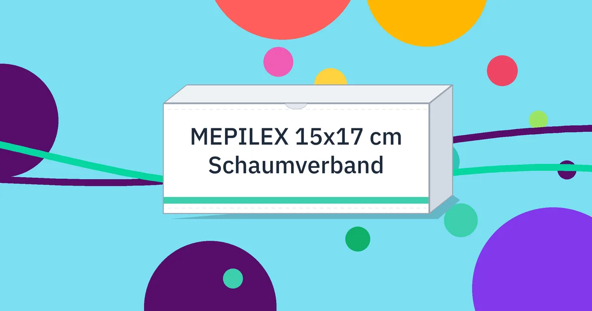 Symbolbild: Packung mit der Aufschrift MEPILEX 15x17 cm Schaumverband (PZN 17311626) – Verfügbarkeit und Bezug in Apotheken in Frankfurt am Main