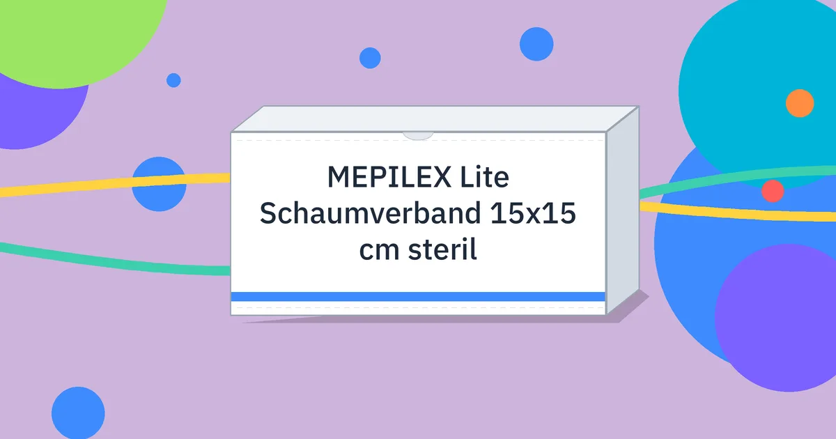 Symbolbild: Packung mit der Aufschrift MEPILEX Lite Schaumverband 15x15 cm steril (PZN 00143225) – Verfügbarkeit und Bezug in Apotheken in Frankfurt am Main