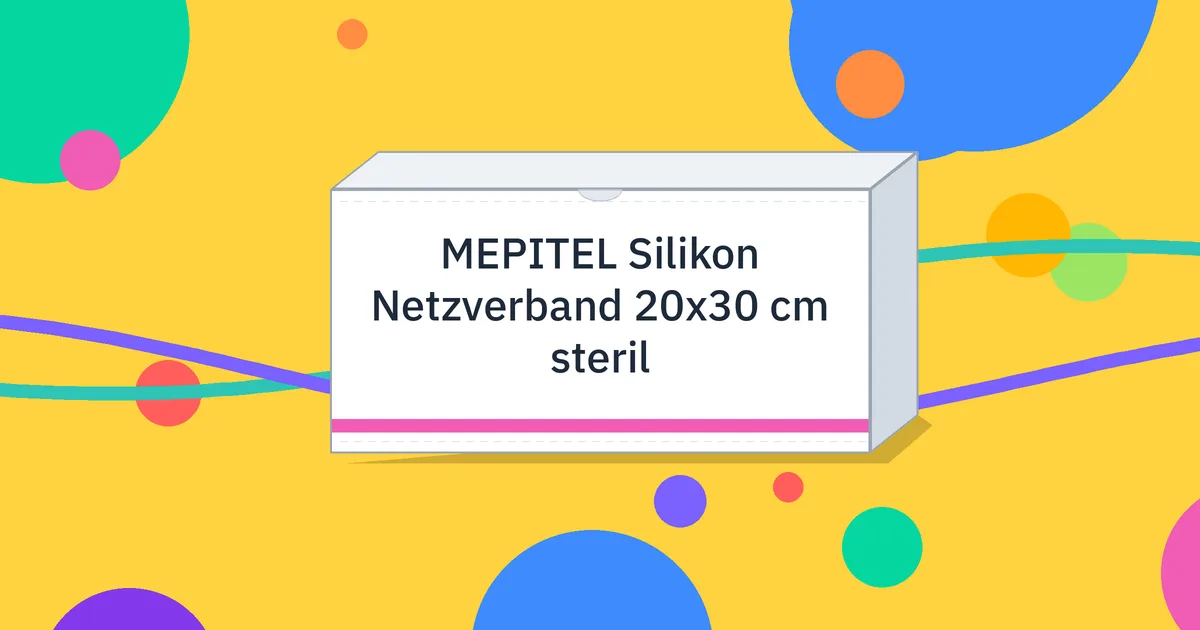 Symbolbild: Packung mit der Aufschrift MEPITEL Silikon Netzverband 20x30 cm steril (PZN 20828528) – Verfügbarkeit und Bezug in Apotheken in Frankfurt am Main