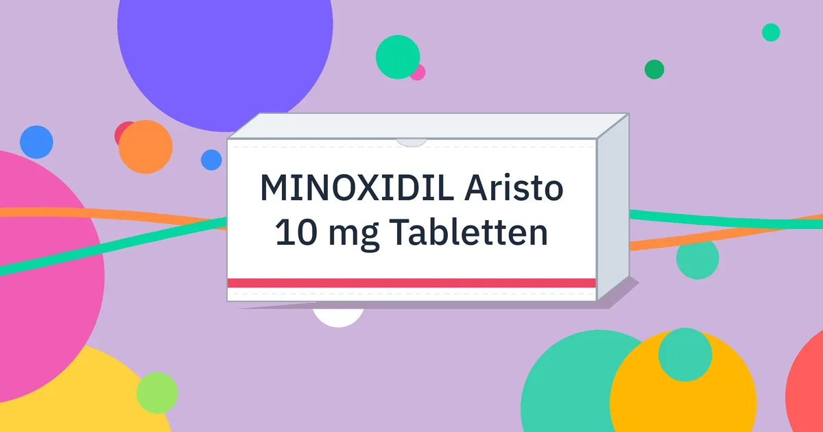 Symbolbild: Packung mit der Aufschrift MINOXIDIL Aristo 10 mg Tabletten (PZN 18879197) – Verfügbarkeit und Bezug in Apotheken in Frankfurt am Main