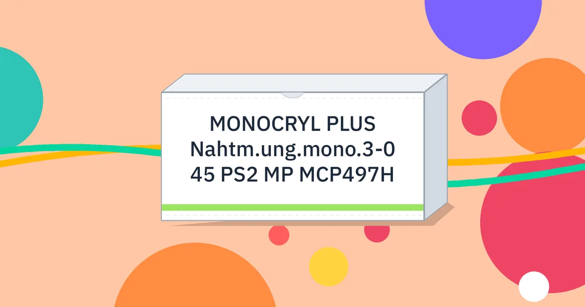 Symbolbild: Packung mit der Aufschrift MONOCRYL PLUS Nahtm.ung.mono.3-0 45 PS2 MP MCP497H (PZN 16252442) – Verfügbarkeit und Bezug in Apotheken in Frankfurt am Main