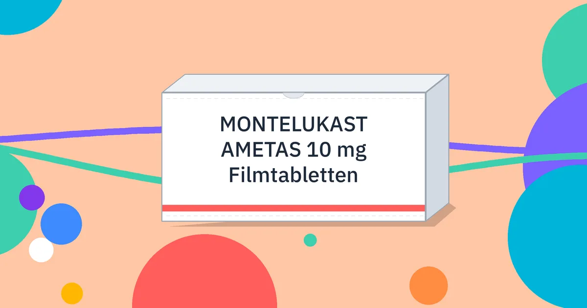 Symbolbild: Packung mit der Aufschrift MONTELUKAST AMETAS 10 mg Filmtabletten (PZN 16867333) – Verfügbarkeit und Bezug in Apotheken in Frankfurt am Main