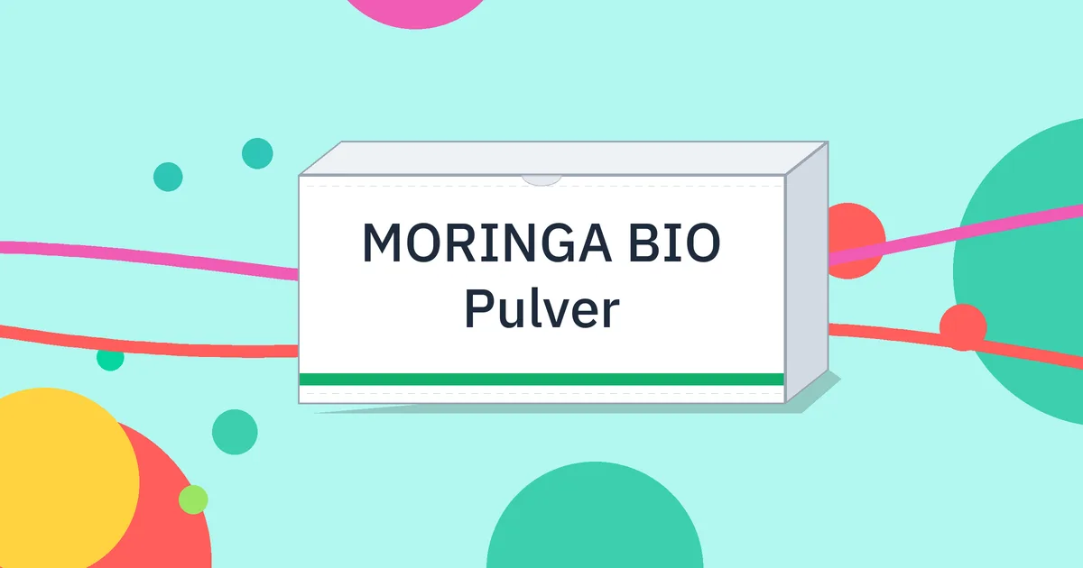 Symbolbild: Packung mit der Aufschrift MORINGA BIO Pulver (PZN 11604356) – Verfügbarkeit und Bezug in Apotheken in Frankfurt am Main