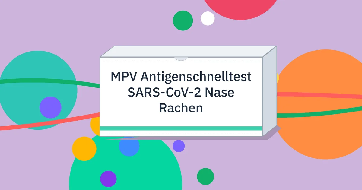 Symbolbild: Packung mit der Aufschrift MPV Antigenschnelltest SARS-CoV-2 Nase Rachen (PZN 16912789) – Verfügbarkeit und Bezug in Apotheken in Frankfurt am Main