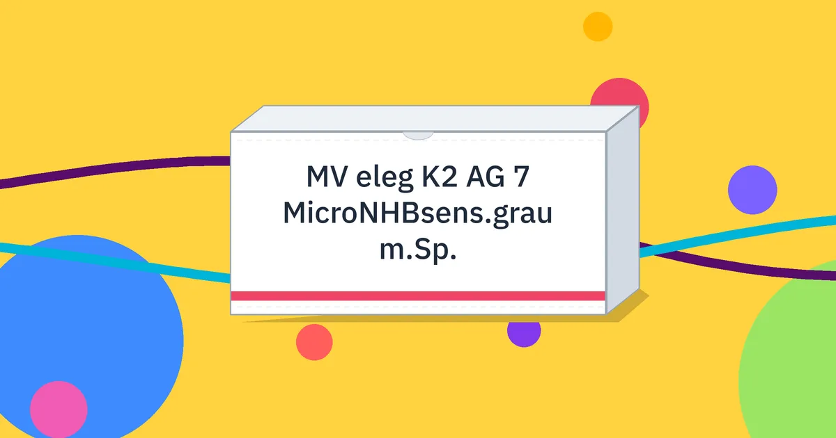 Symbolbild: Packung mit der Aufschrift MV eleg K2 AG 7 MicroNHBsens.grau m.Sp. (PZN 18930254) – Verfügbarkeit und Bezug in Apotheken in Frankfurt am Main