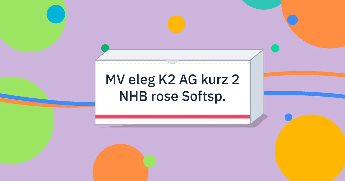 Symbolbild: Packung mit der Aufschrift MV eleg K2 AG kurz 2 NHB rose Softsp. (PZN 15716164) – Verfügbarkeit und Bezug in Apotheken in Frankfurt am Main