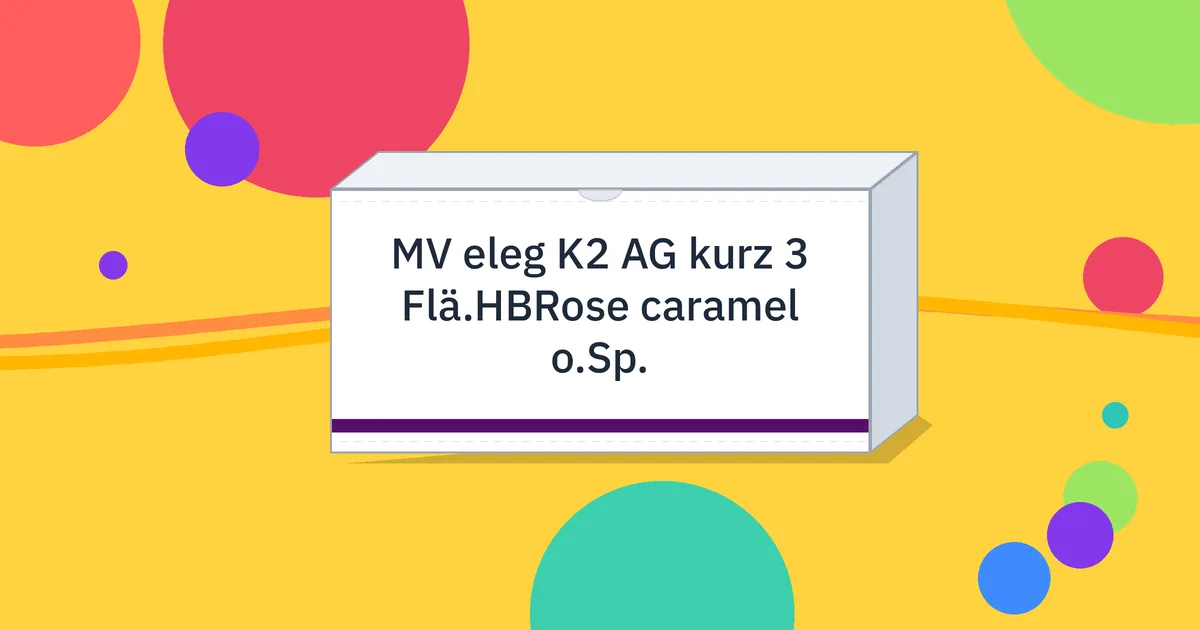 Symbolbild: Packung mit der Aufschrift MV eleg K2 AG kurz 3 Flä.HBRose caramel o.Sp. (PZN 15704698) – Verfügbarkeit und Bezug in Apotheken in Frankfurt am Main